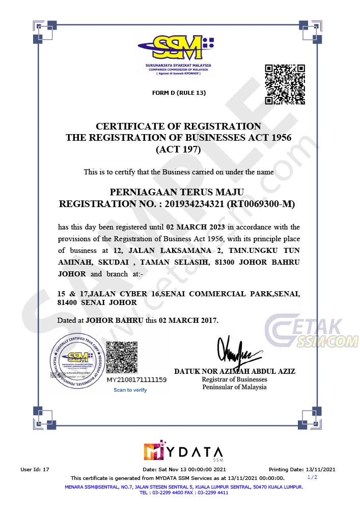 Contoh Dokumen SSM Dengan CTC Cetak Semula SSM Contoh Dokumen SSM Dengan CTC Cetak Semula SSM