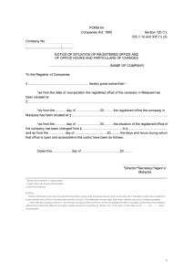 Borang 44 SSM | Butir-butir Alamat Didaftar | Form 44